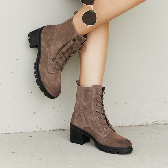 Shoes | Searching For Love Burnished Zipup Combat Booties | Poshmark